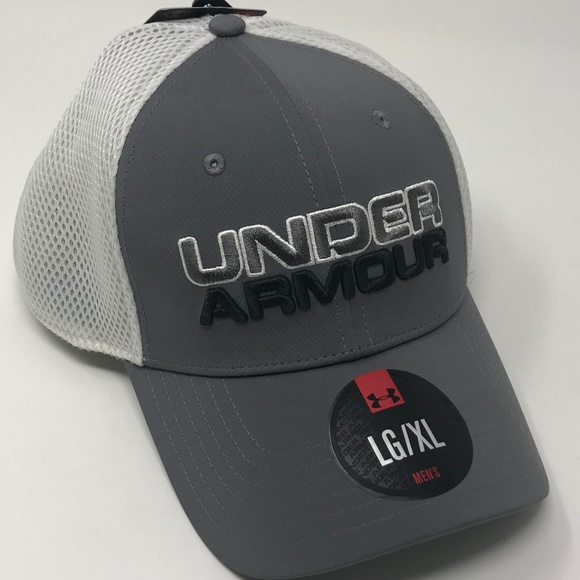 Under Armour | Accessories | New Under Armour Gray Mesh Fitted Hat Mens ...